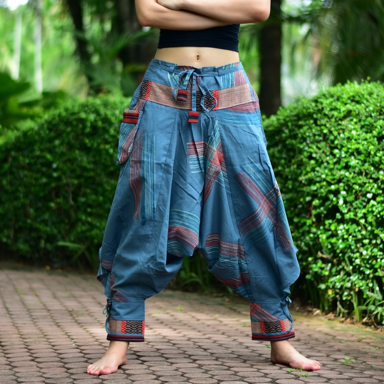 Goa Hose Hilltribe Pattern blau – Karmandala Handels GmbH