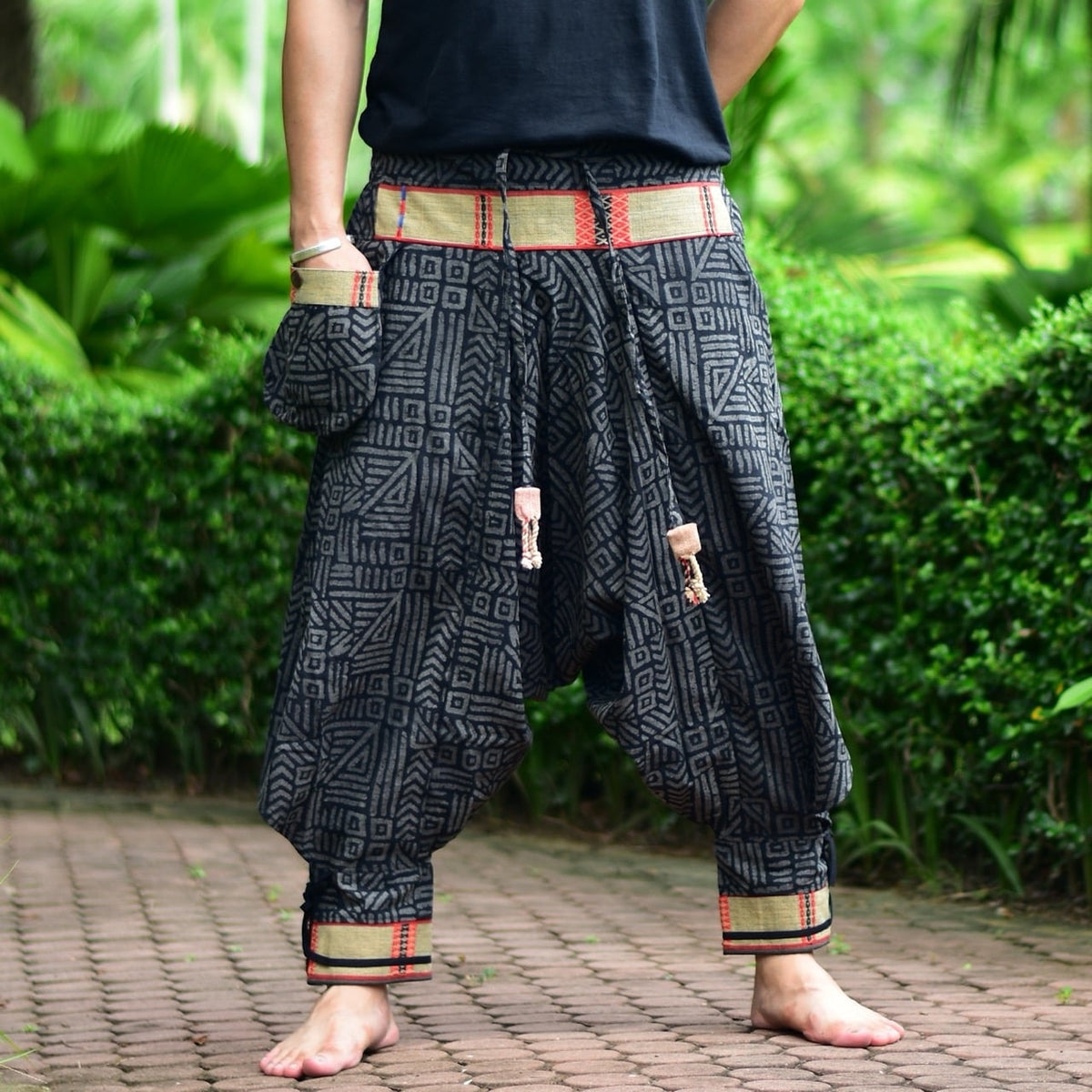 Goa Hose Hilltribe Pattern grau – Karmandala Handels GmbH
